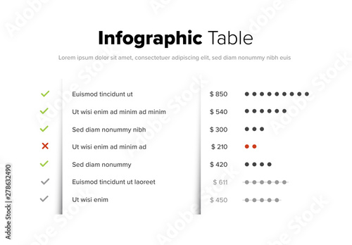 Infographic with Dots and Check Marks Stock Template | Adobe Stock