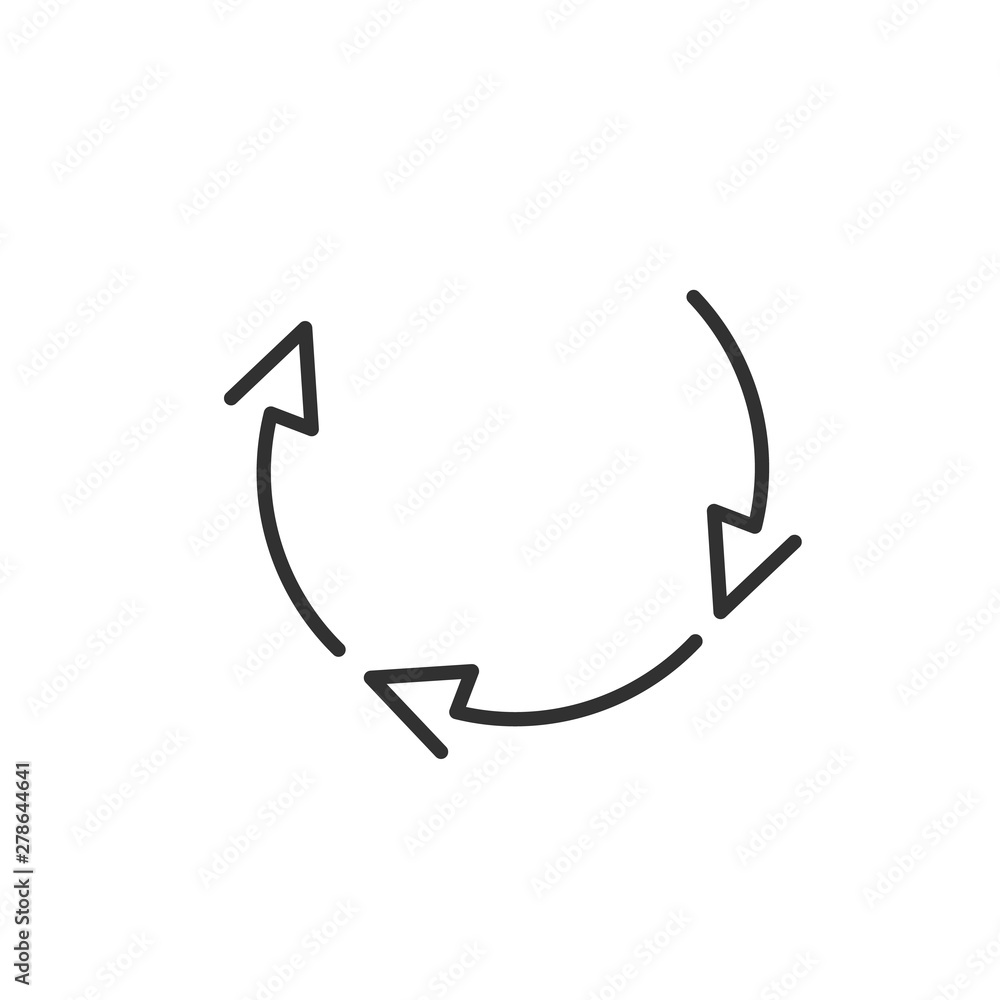 Three Circle arrows for infographic. Simple flat 360 diagram icon ...