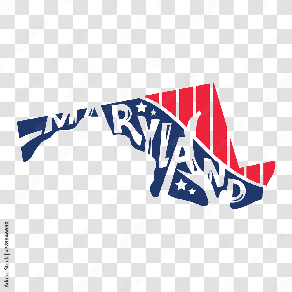 United States of America Map USA Maryland State with Cutting Paper and ...