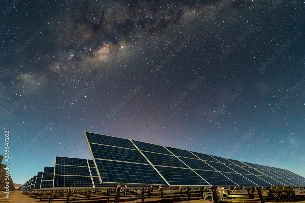 Solar Energy Panels view, a nice technology blue pattern at Atacama ...