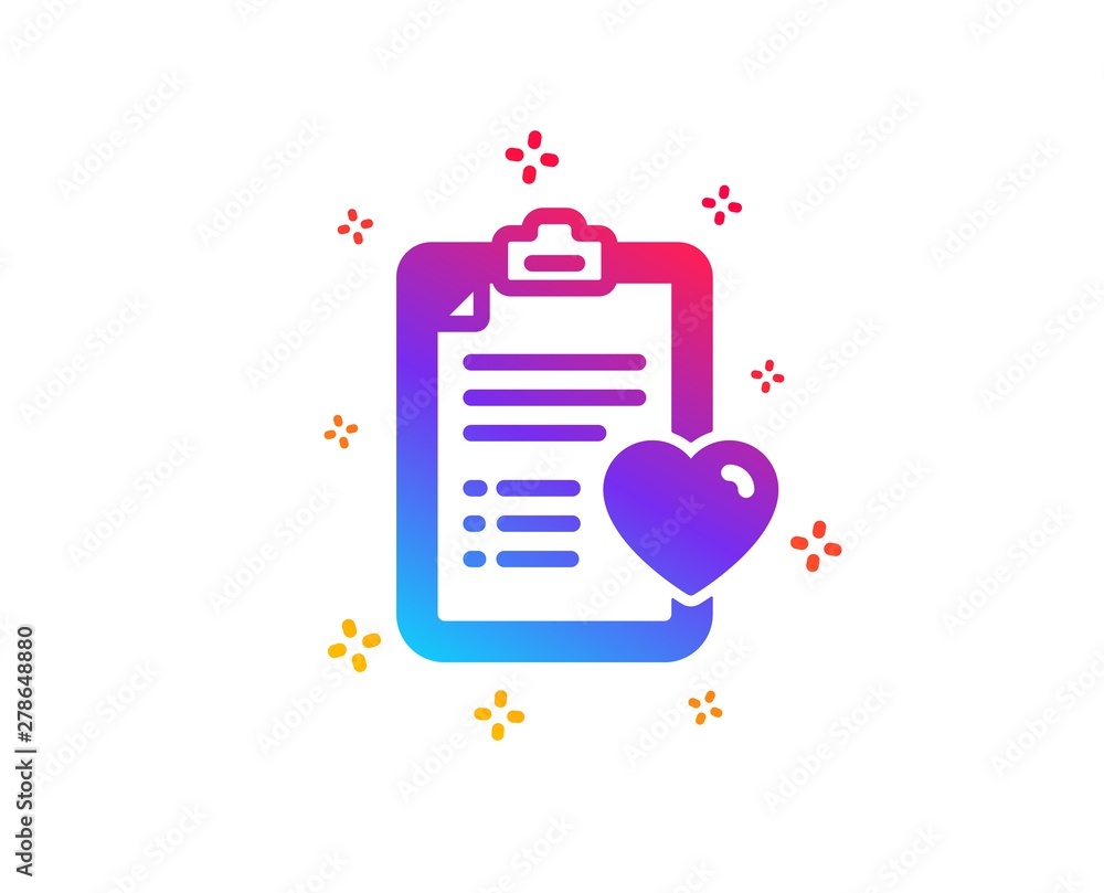 Medical survey icon. Hospital patient history sign. Dynamic shapes ...