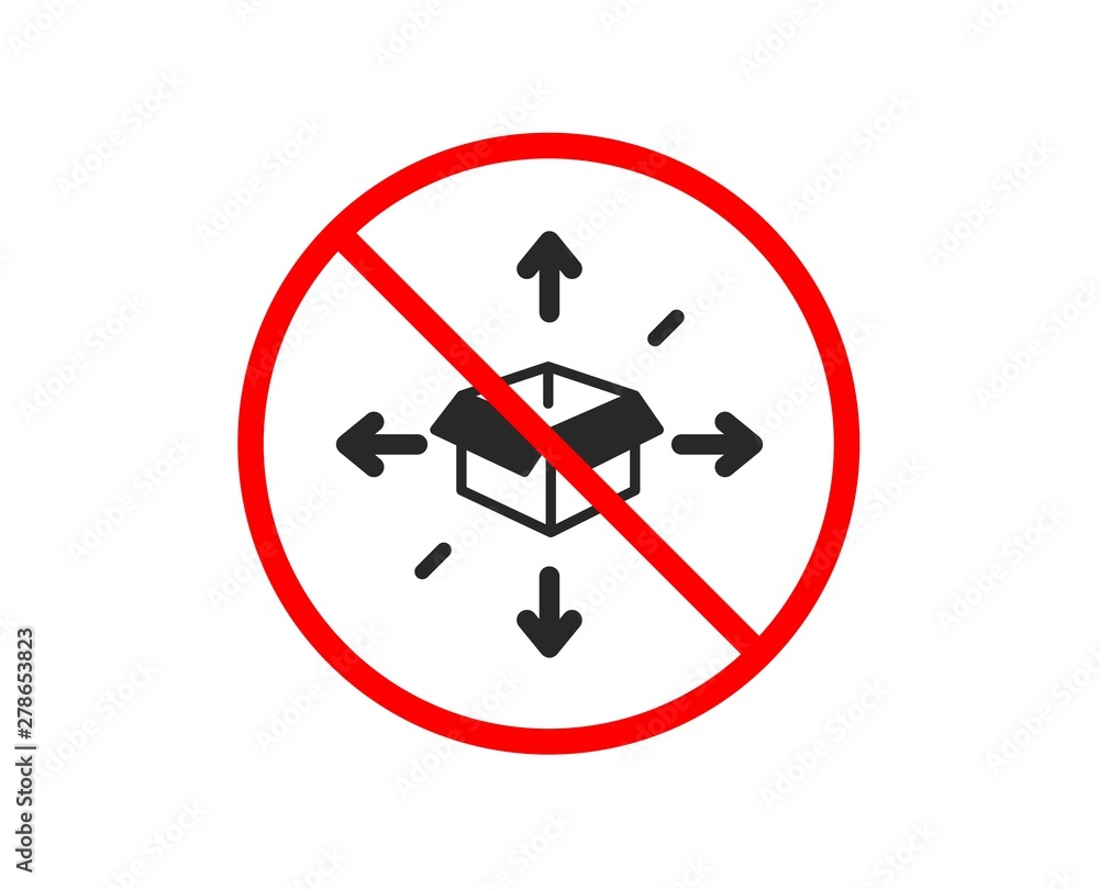 No or Stop. Parcel delivery icon. Logistics service sign. Tracking ...