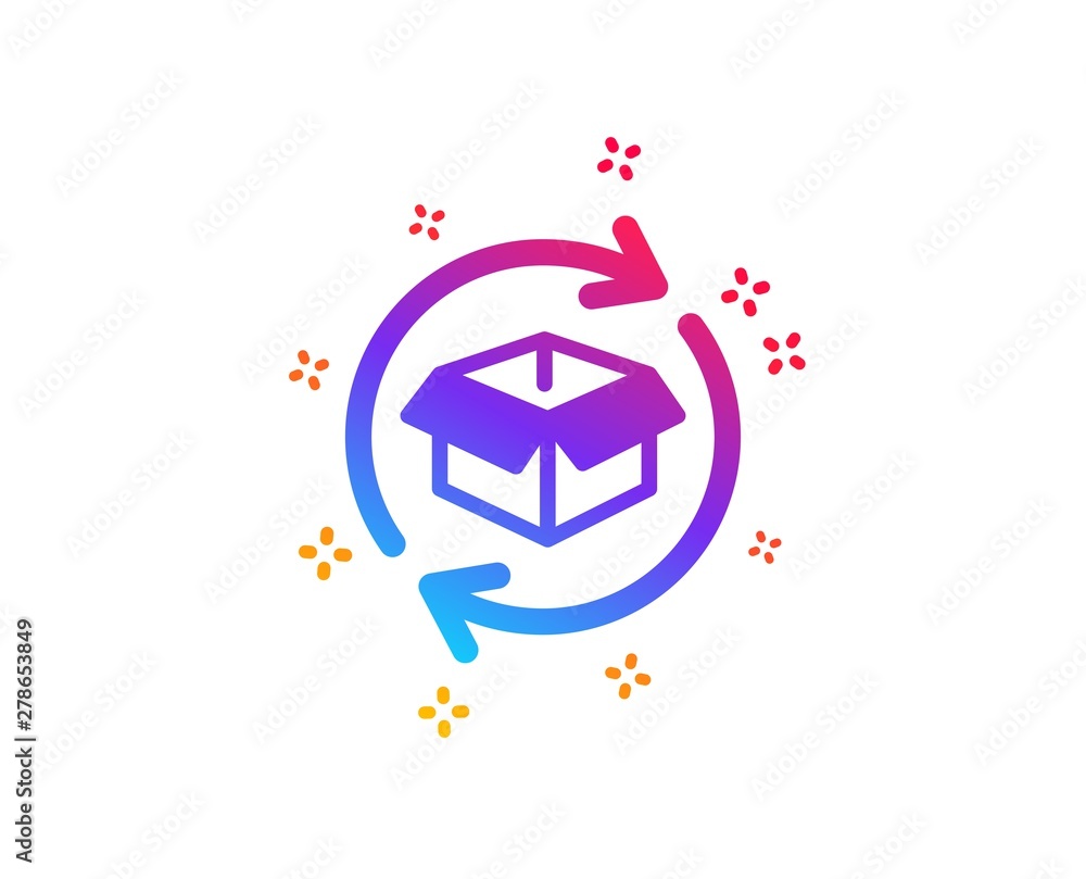 Exchange of goods icon. Return parcel sign. Package tracking symbol ...