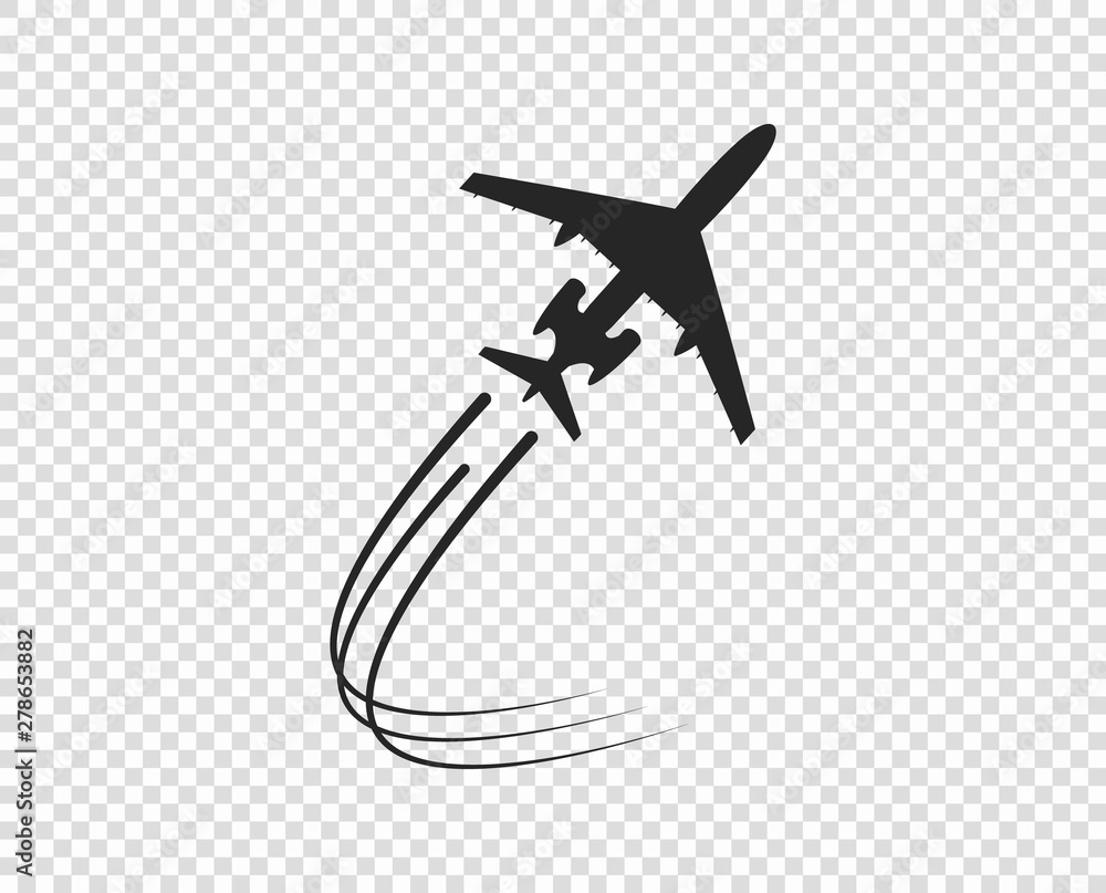 Vecteur Stock Airplane. Icon silhouette taking off. A twisting plane ...