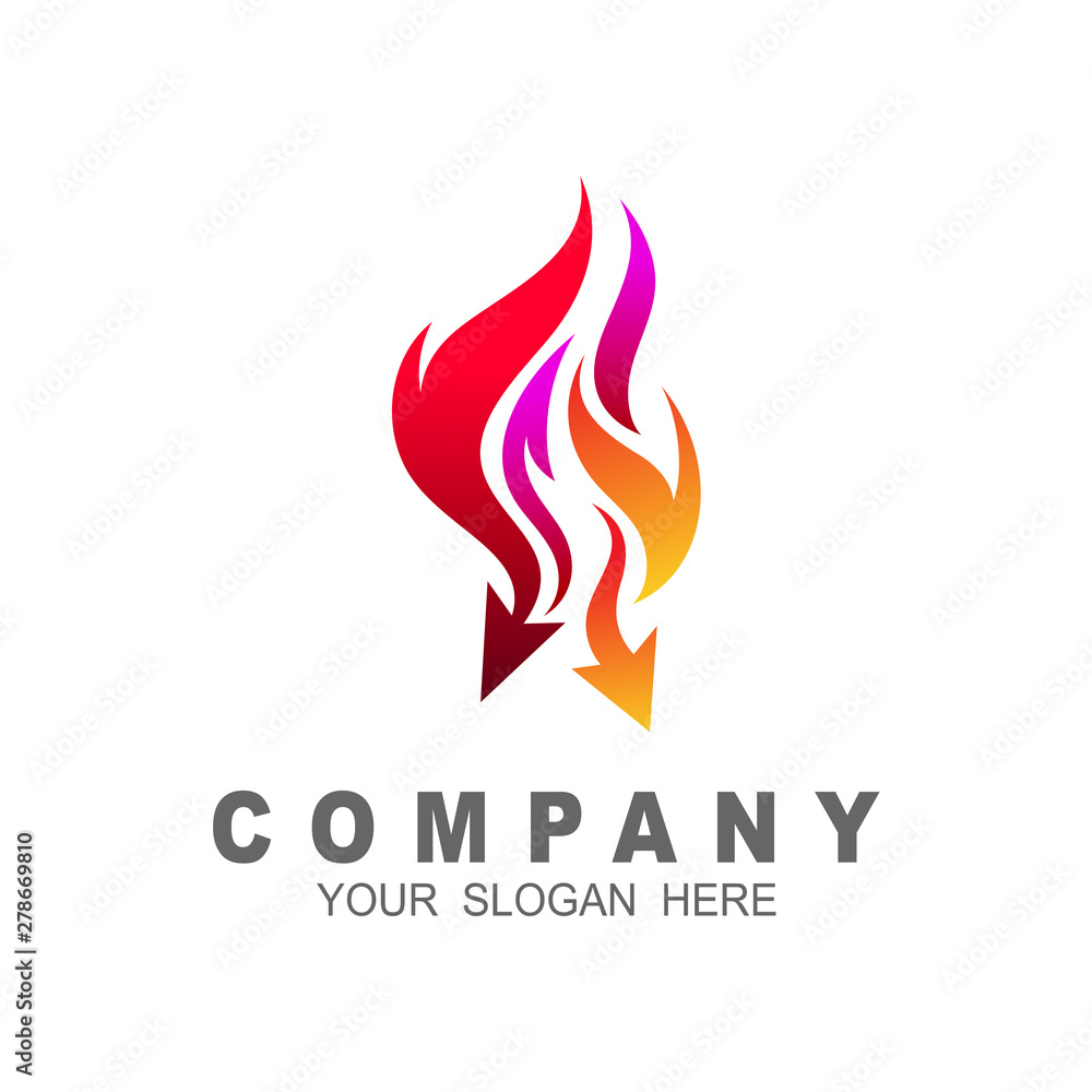 logo fire and arrow, fire icon , arrow symbol vector Stock Vector ...