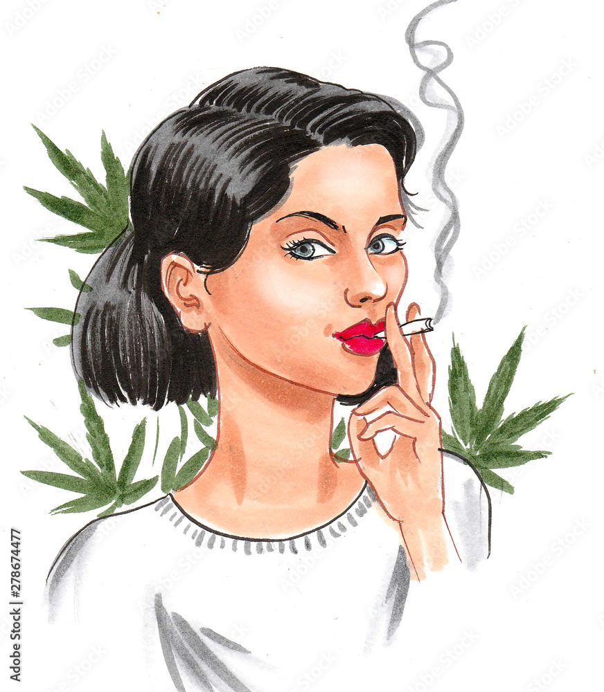 Girl Smoking Weed Background