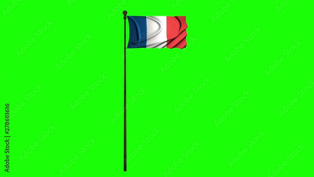 france Animation Flag Animation Green Screen Animation france Waving ...