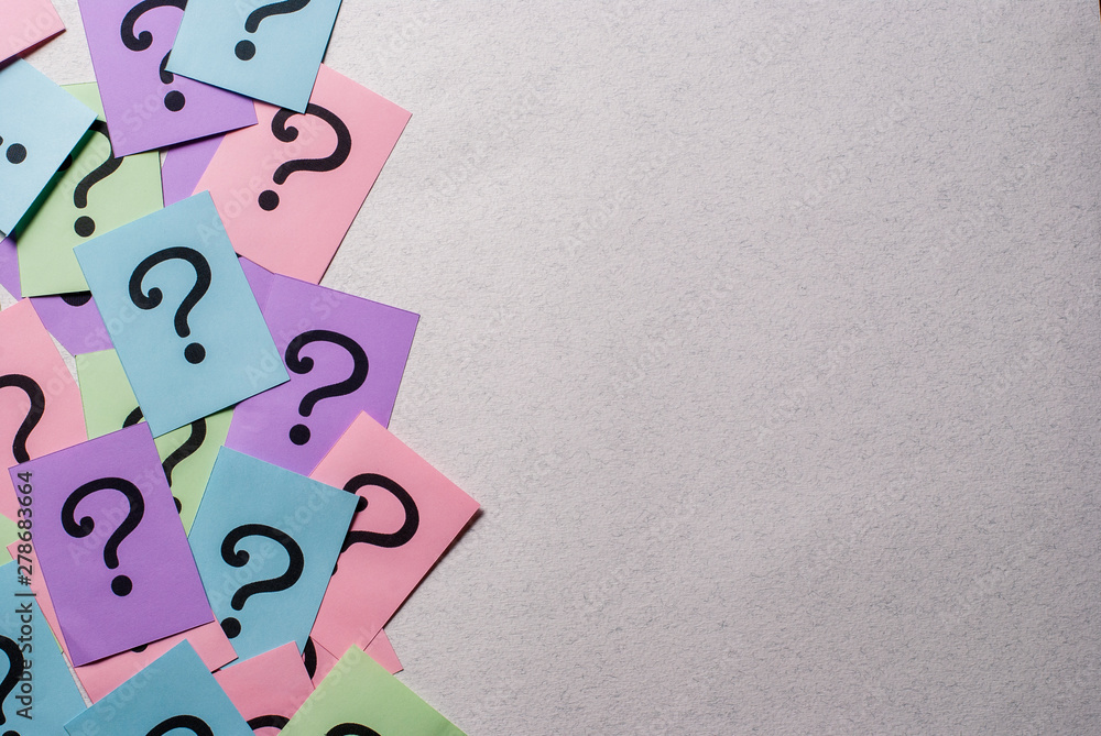 Side border of colorful question marks Stock Photo | Adobe Stock