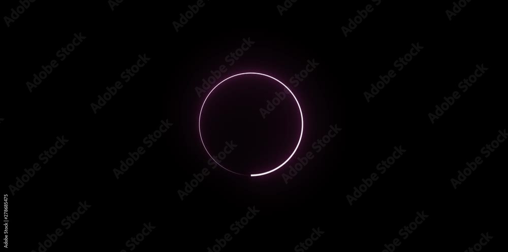 Preloader sign for computer programmes and apps. Glowing pink loading ...