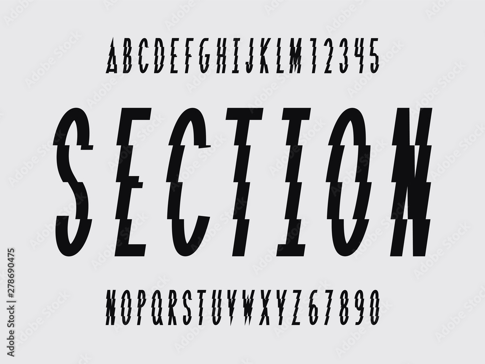 Section font. Vector alphabet Stock Vector | Adobe Stock
