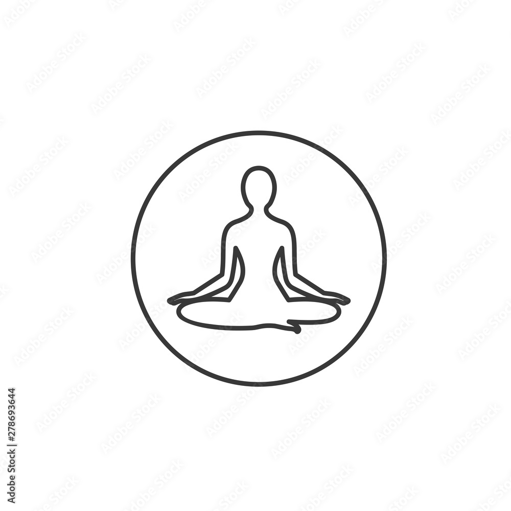 Yoga icon template color editable. Yoga symbol vector sign isolated on ...