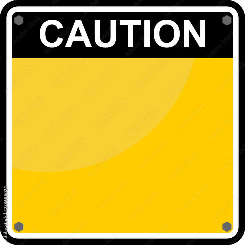 yellow background with caution sign Stock Illustration | Adobe Stock