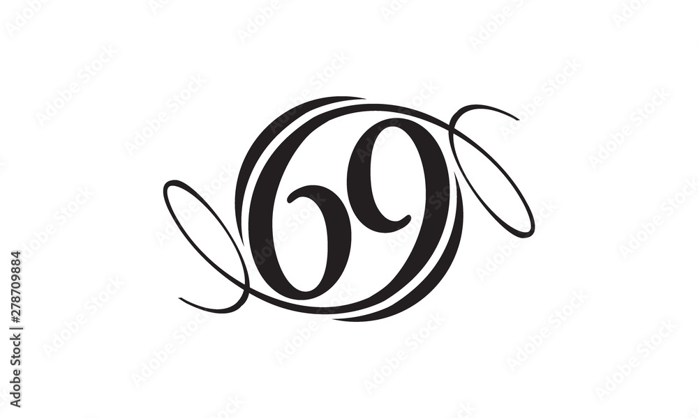 number 69 abstract logo Stock Illustration | Adobe Stock
