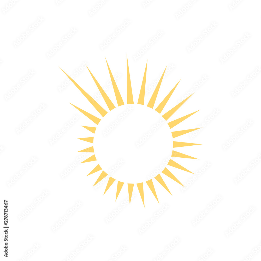 Sun logo with different rays design template. Vector illustration ...