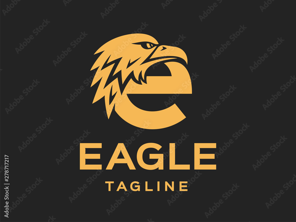 Vector template letter e. Eagle sign in classic style. Stock Vector ...