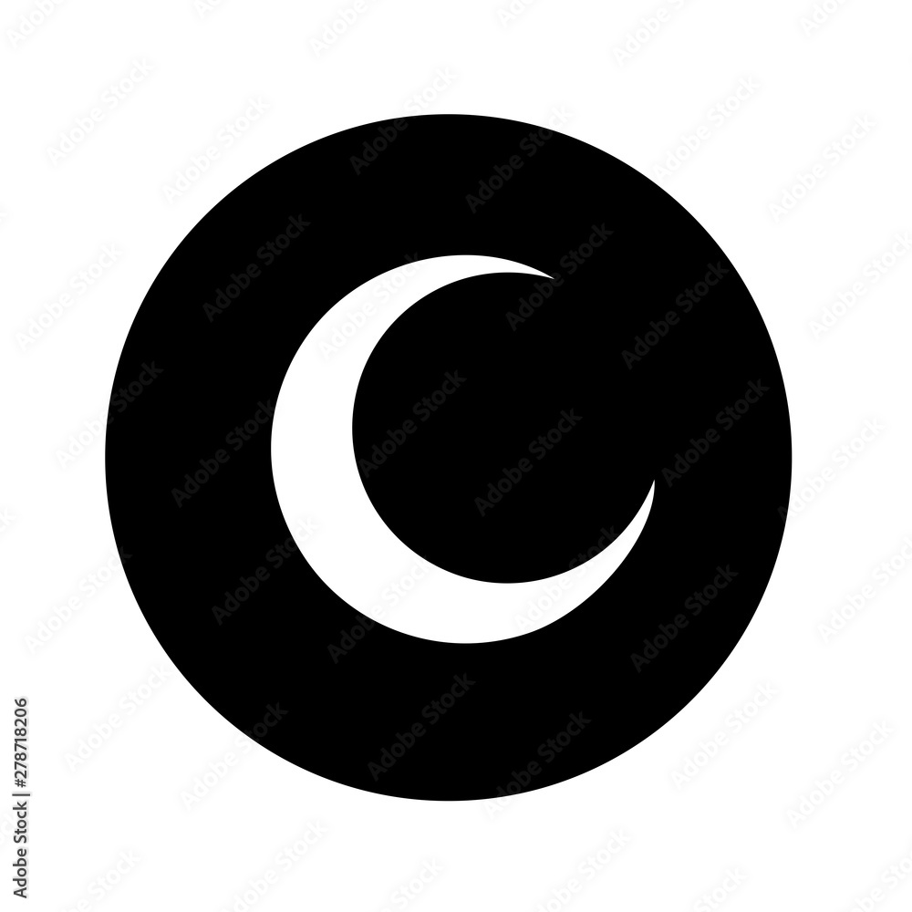 Vector. Logo, symbol of the moon. Icon Illustration of white phase moon ...