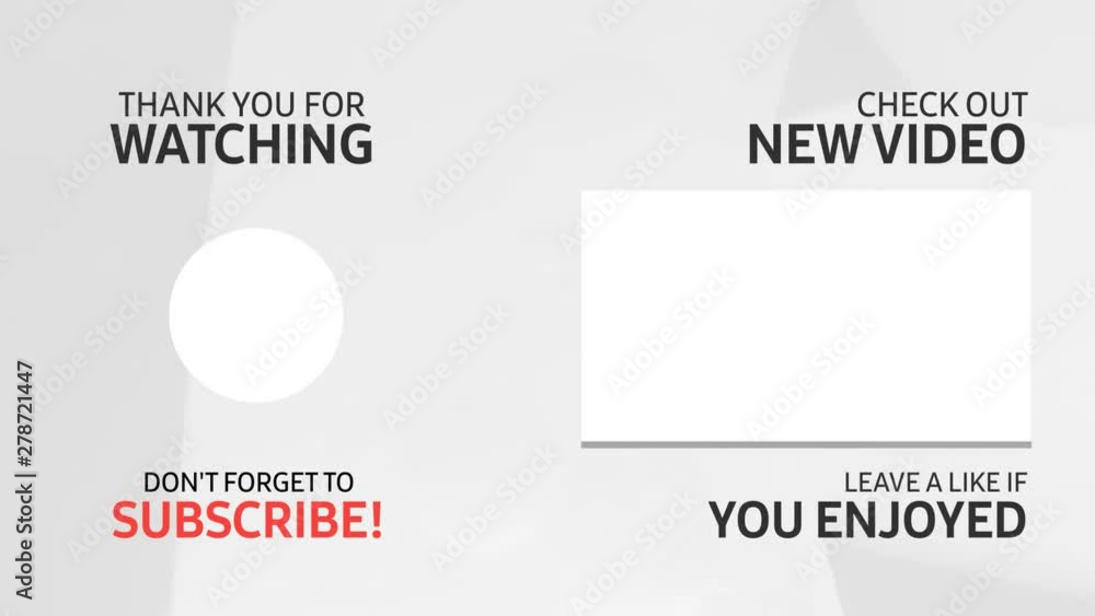 YouTube End Screen Video Template, Outro Card v6 Stock Video | Adobe Stock