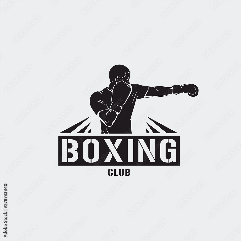 boxing club illustration Stock Vector | Adobe Stock