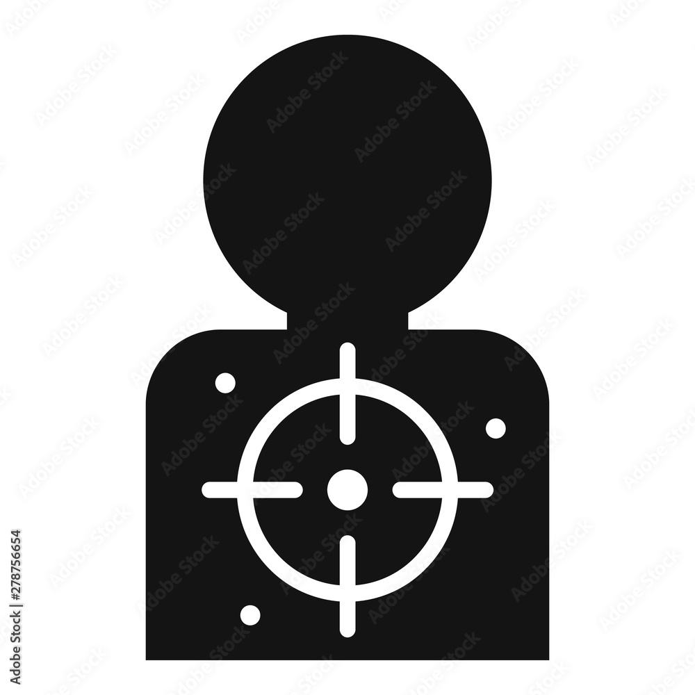 Target man silhouette icon. Simple illustration of target man ...