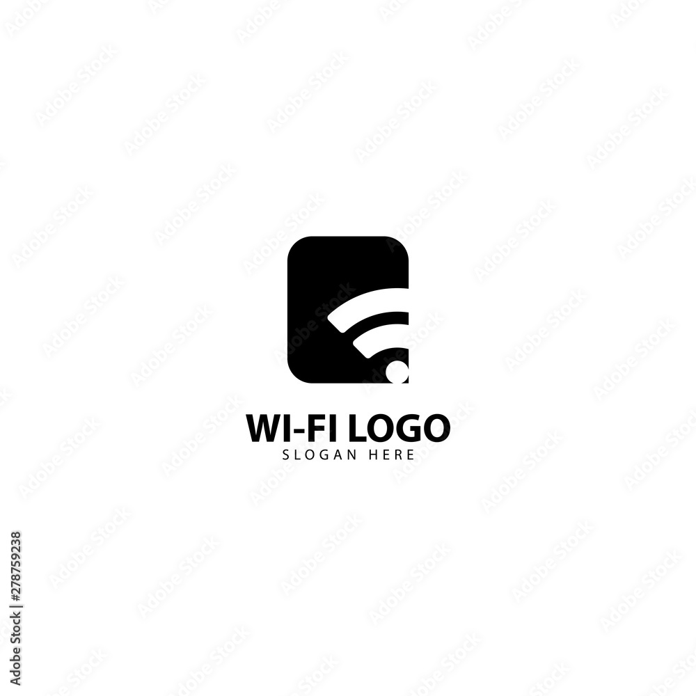 Wifi Logo, Internet Connection Logo Design Stock Vector | Adobe Stock