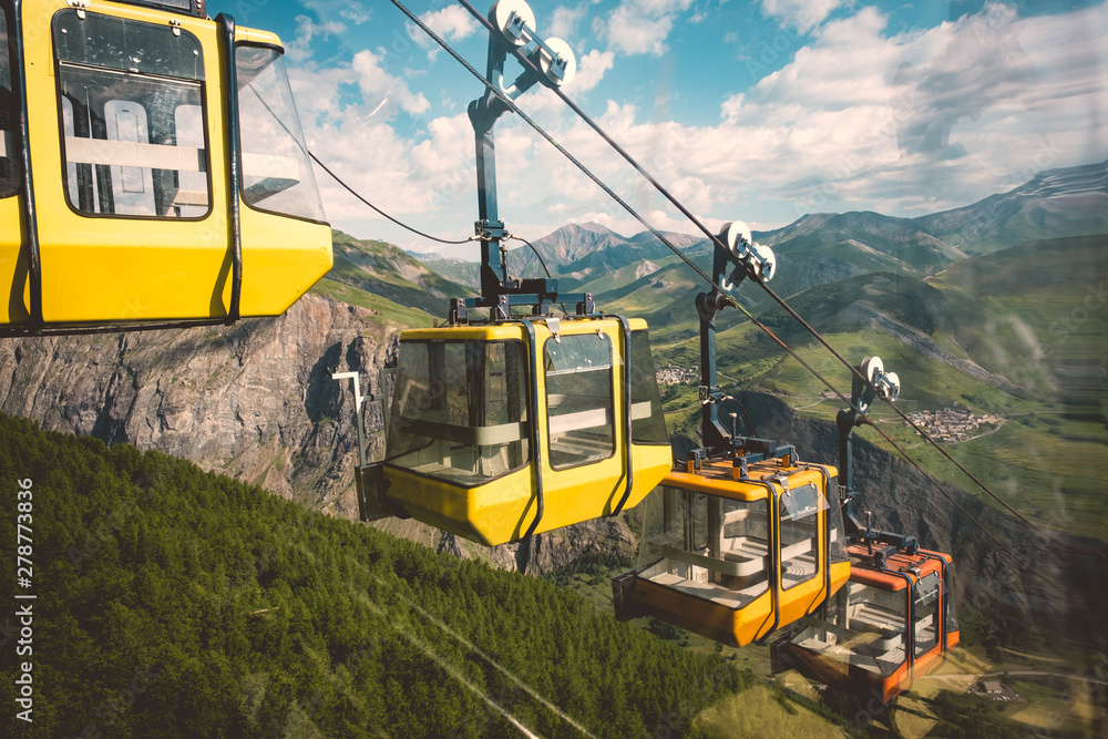 Cable cars in the Alps Stock Photo | Adobe Stock