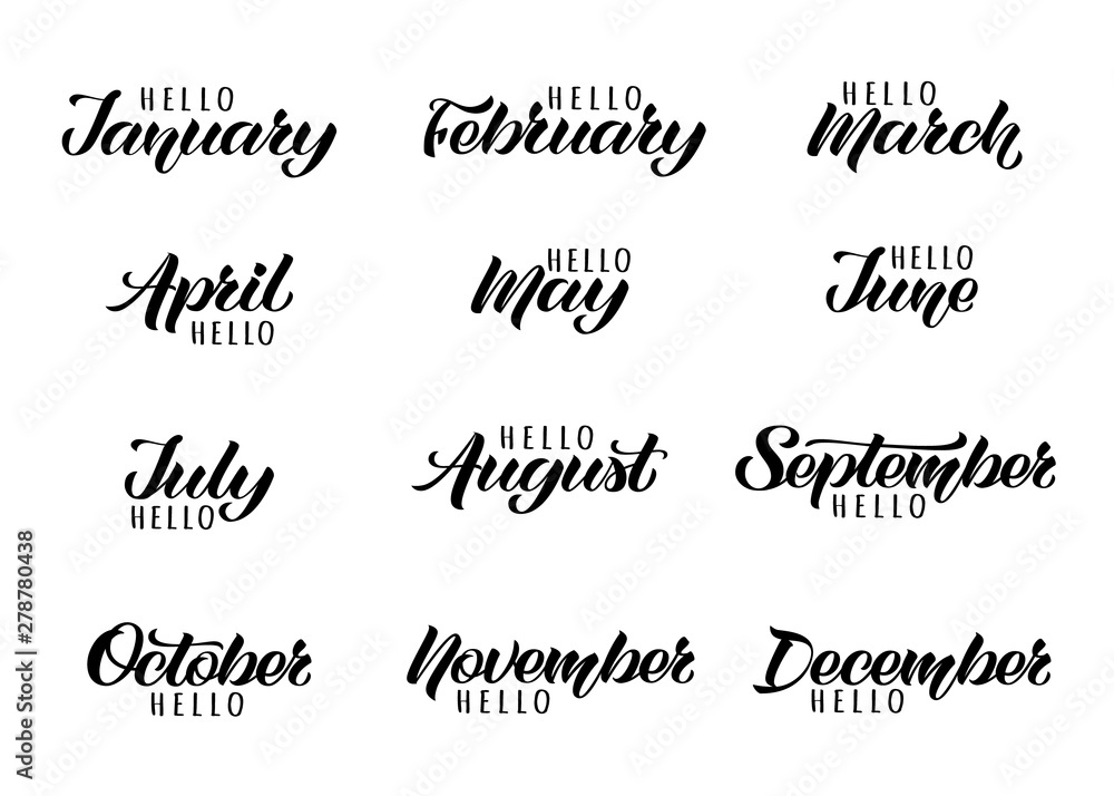 Handwritten names of months: December, January, February, March, April ...