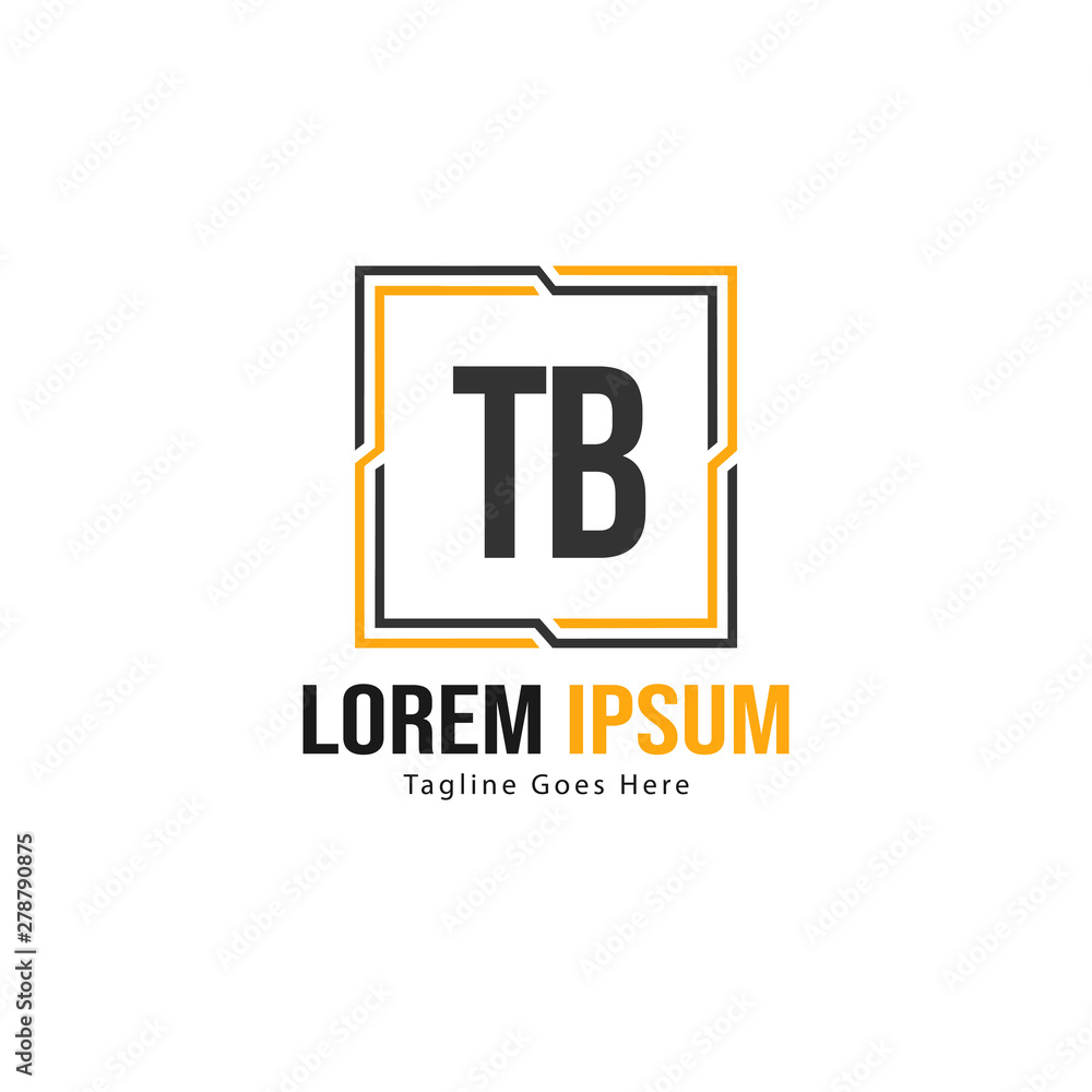 Initial TB logo template with modern frame. Minimalist TB letter logo ...