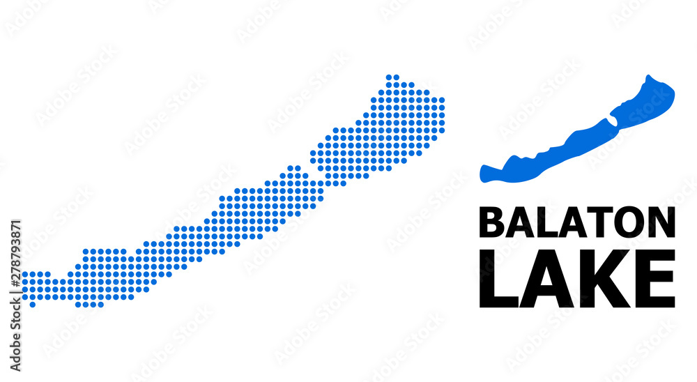 Pixelated Mosaic Map of Balaton Lake – Poszter vagy Falikép | Europosters