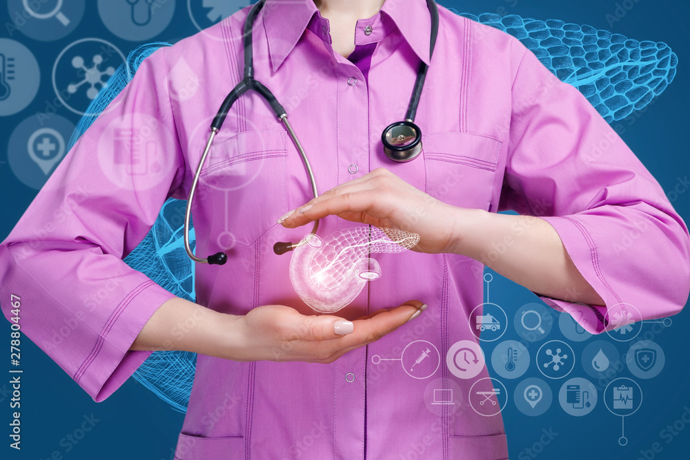 The concept of protecting the pancreas of the patient. Stock Photo ...