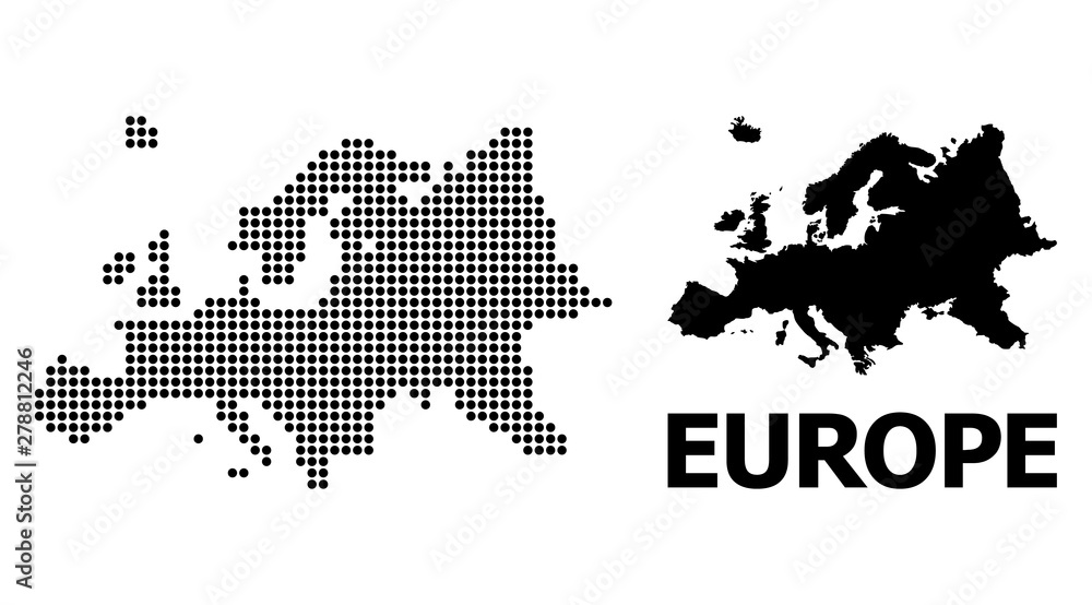 Pixelated Pattern Map of Europe Stock Vector | Adobe Stock