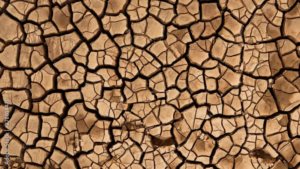 Desert. Aerial view of a beautiful cracks in the ground. texture, deep ...