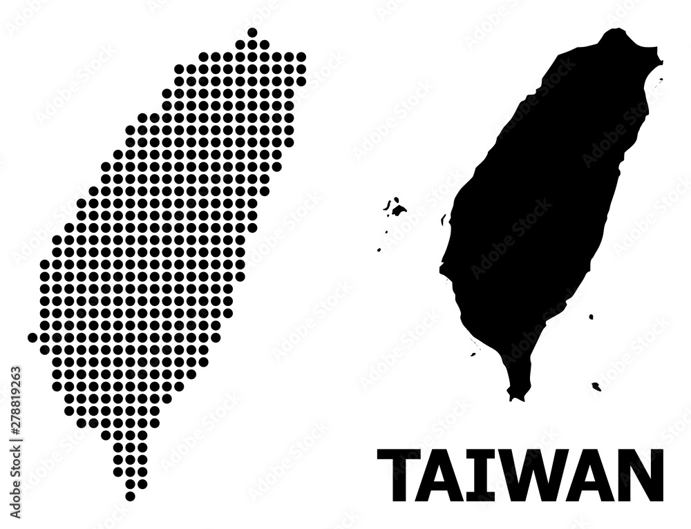 Pixelated Mosaic Map of Taiwan Stock Vector | Adobe Stock