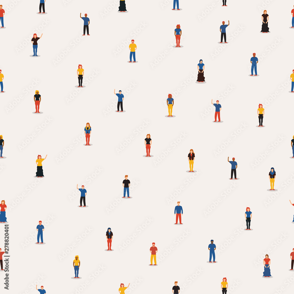 Diverse people group seamless pattern background Stock Vector | Adobe Stock