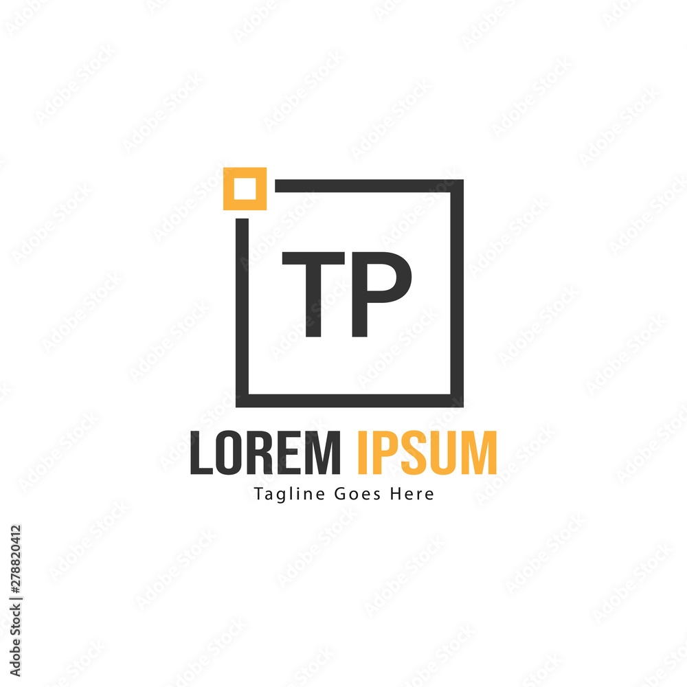 Initial TP logo template with modern frame. Minimalist TP letter logo ...