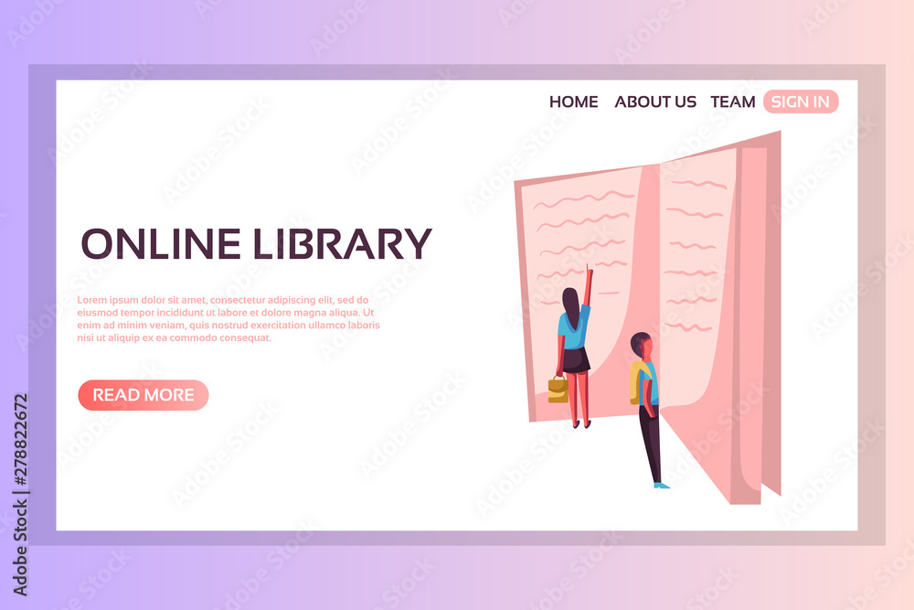 School web page concepts. Web page design templates set of boy and girl ...