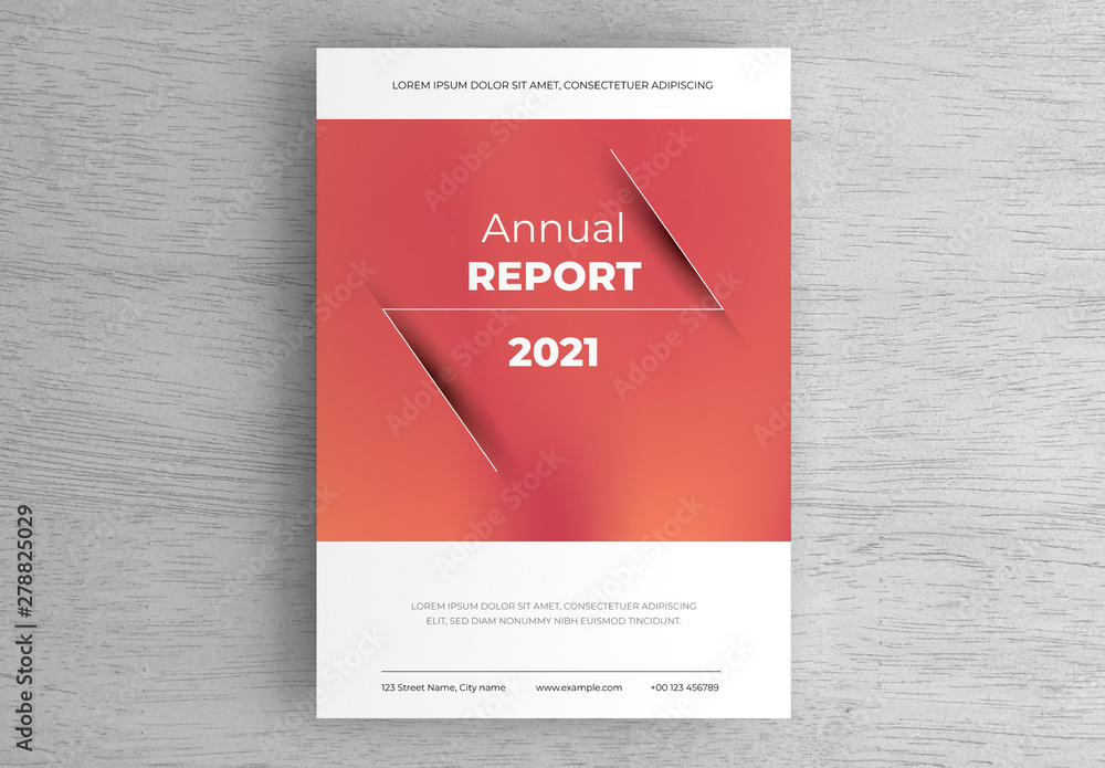 Report Cover Layout with Abstract Orange Elements Stock Template ...