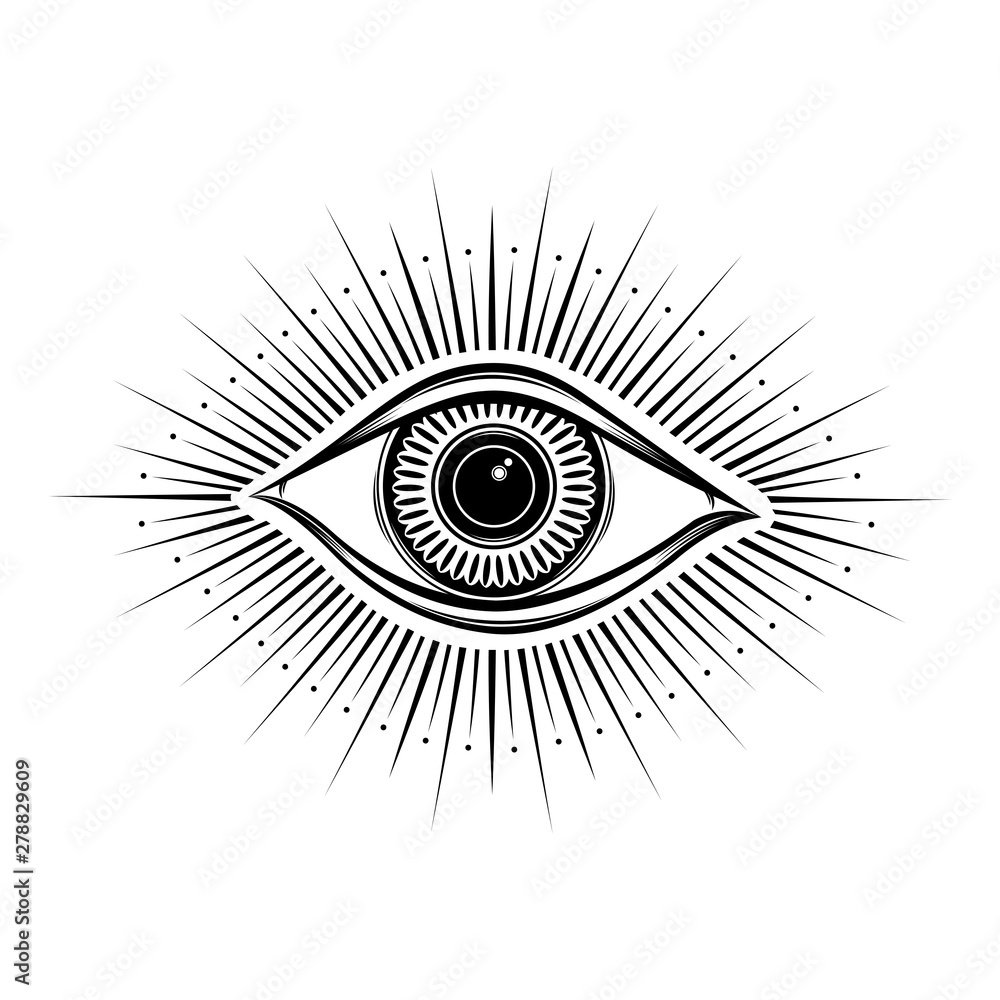 All seeing eye symbol. Vision of Providence. Alchemy, religion ...