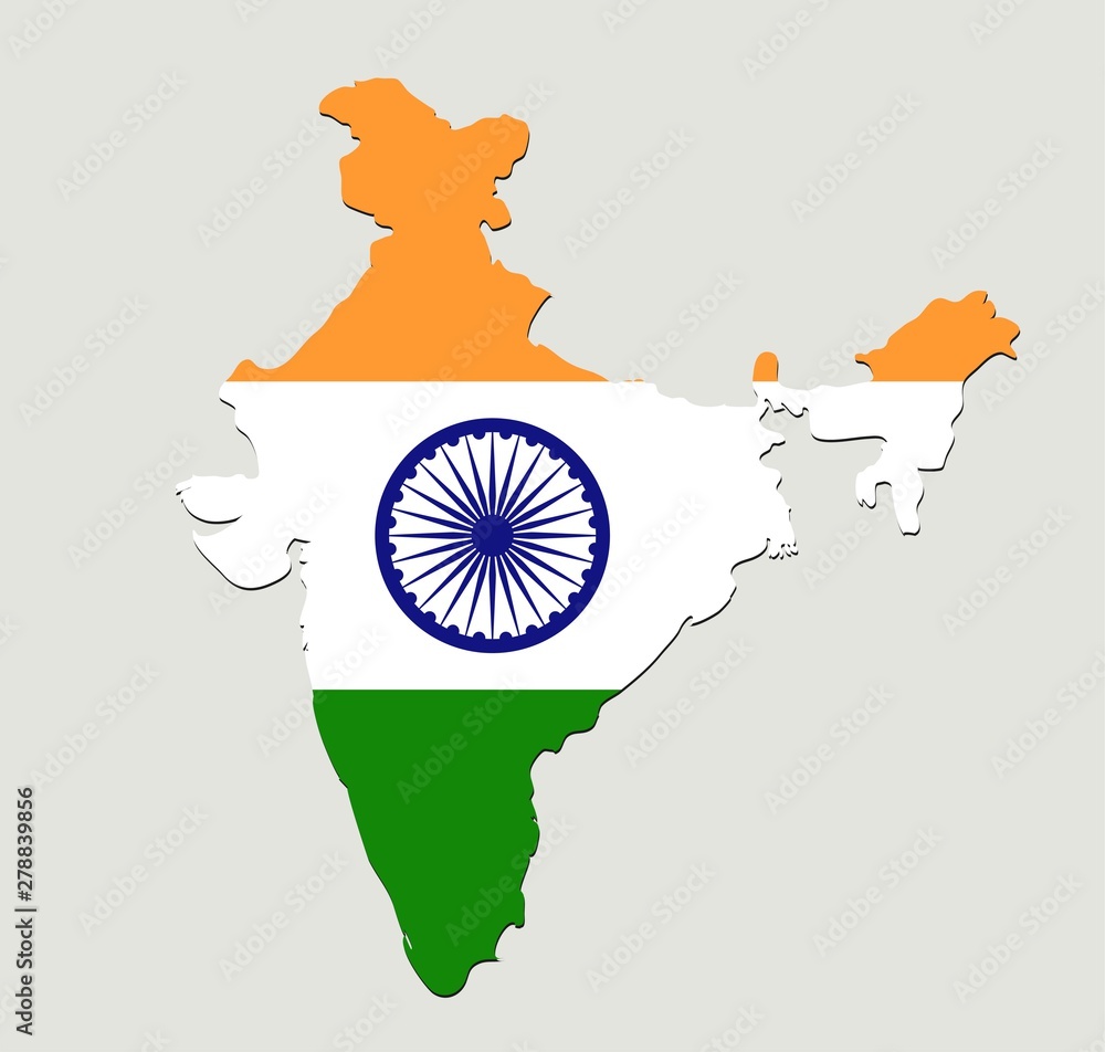 India flag map icon. concept national symbol, illustration design ...