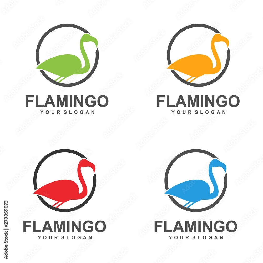 Flamingo logo design Vector Image, template, animal Stock Vector ...