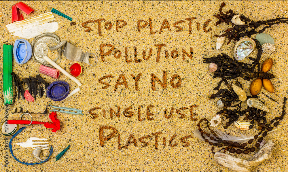 Real plastic pollution found on beach separated from natural beach ...