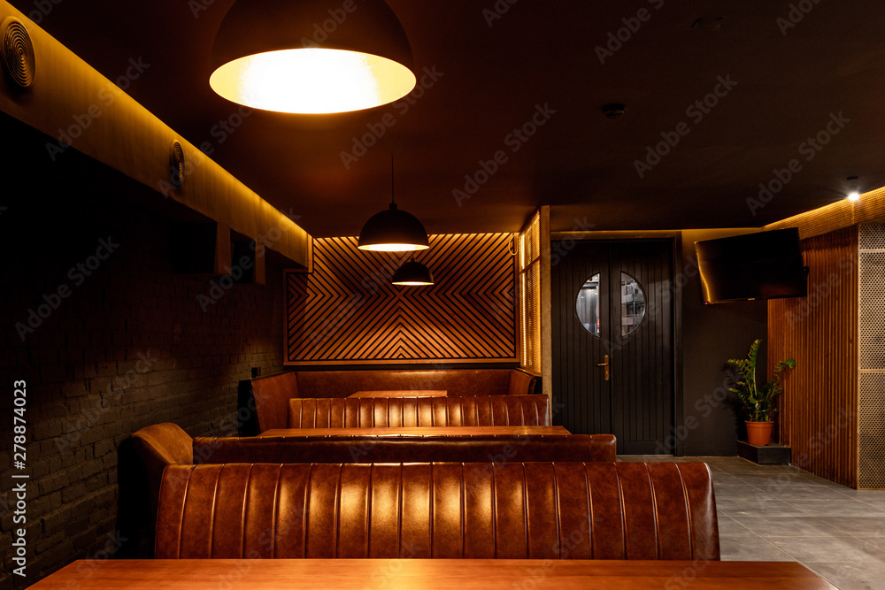 The interior of a nightclub, a pub in dark colors. Stock Photo | Adobe ...
