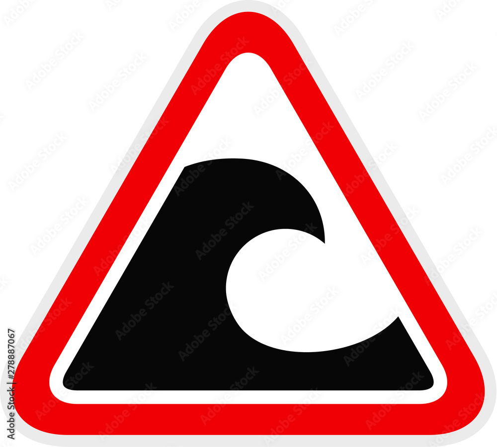 Triangular red Warning Hazard Symbol, vector illustration Stock Vector ...