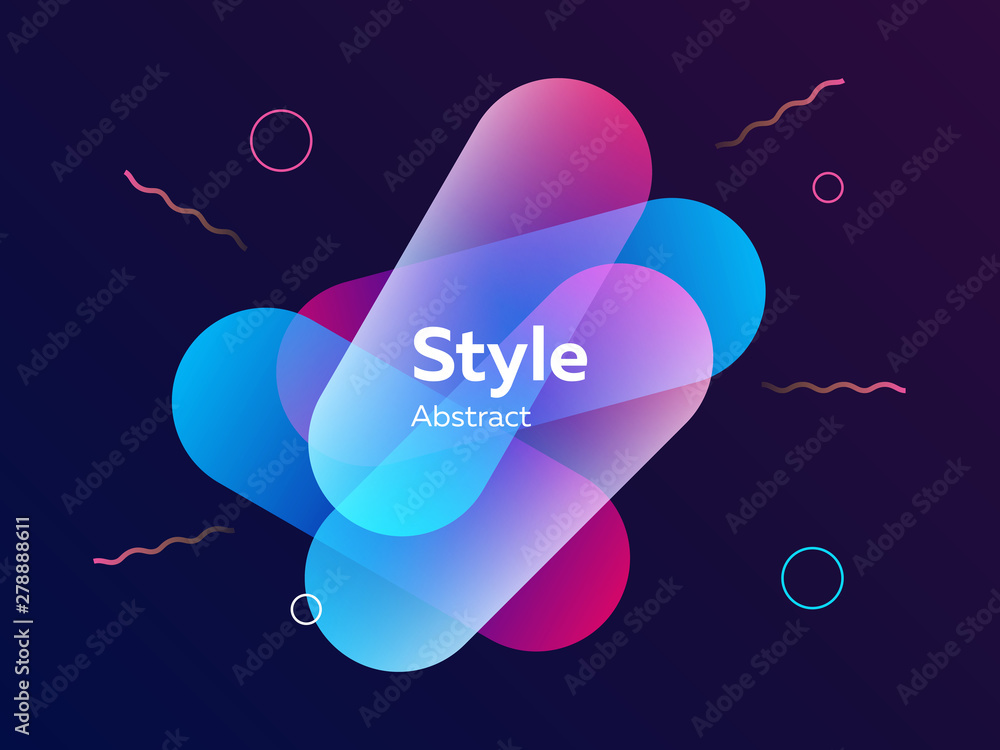 Blue and violet abstract graphic elements on blue background. Dynamic ...