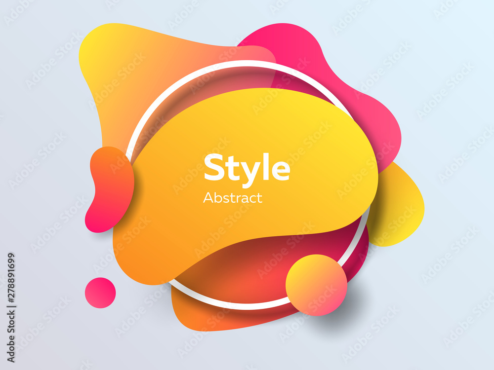 Pink, orange, yellow futuristic abstract graphic elements. Dynamic ...