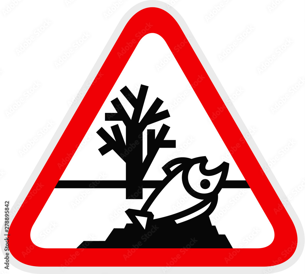 Triangular red Warning Hazard Symbol, vector illustration Stock Vector ...