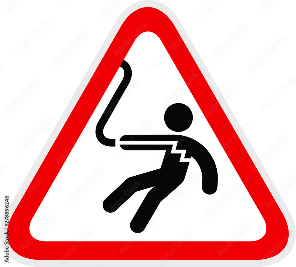 Triangular red Warning Hazard Symbol, vector illustration Stock Vector ...
