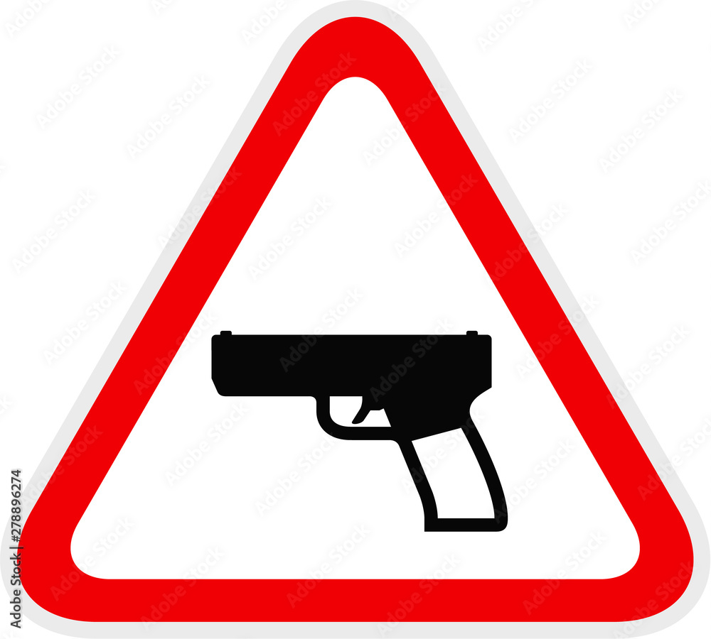 Triangular red Warning Hazard Symbol, vector illustration Stock Vector ...