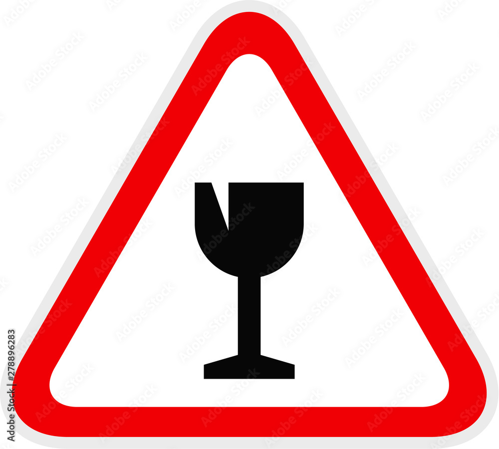 Triangular red Warning Hazard Symbol, vector illustration Stock Vector ...