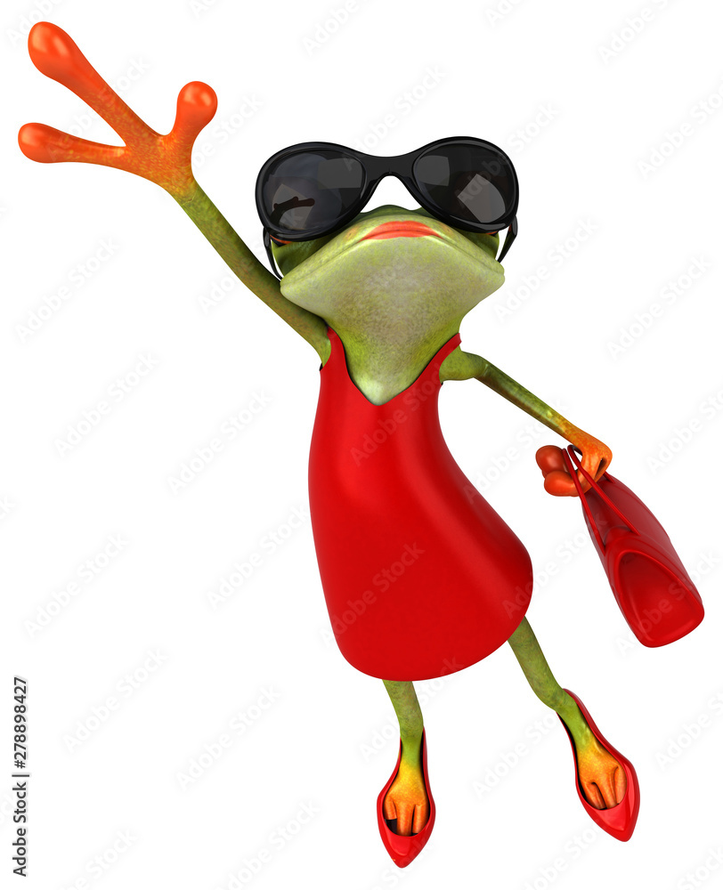 Fun woman frog - 3D Illustration Stock Illustration | Adobe Stock