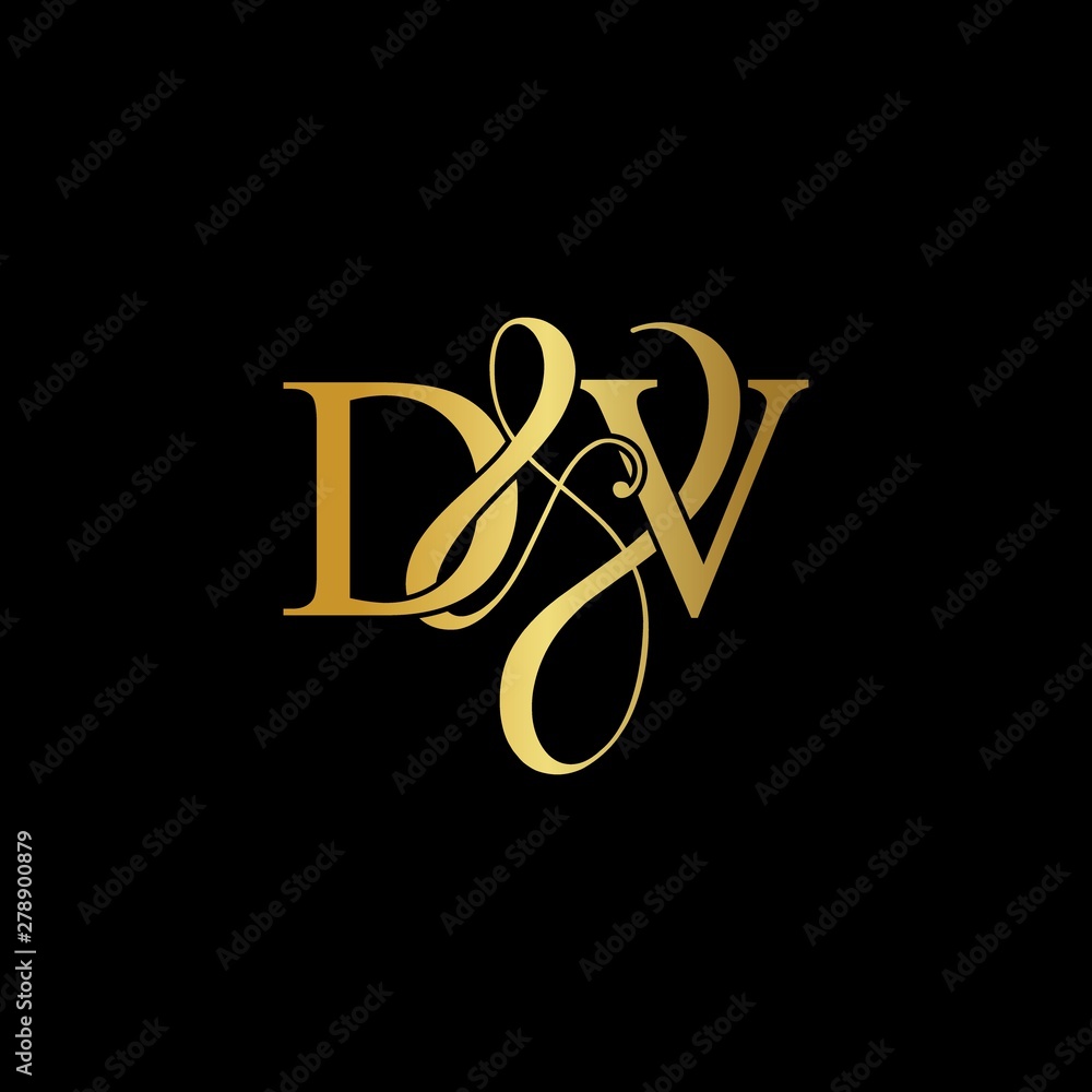 D & V DV logo initial vector mark. Initial letter D & V DV luxury art ...